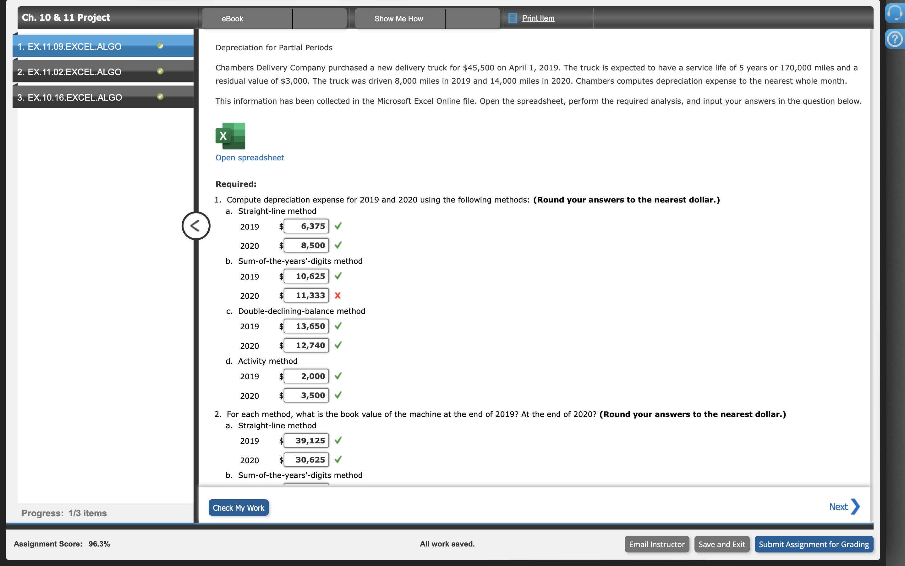 Solved Depreciation for Partial PeriodsChambers Delivery | Chegg.com