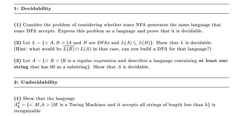 Solved (1) Consider the problem of considering whether some | Chegg.com