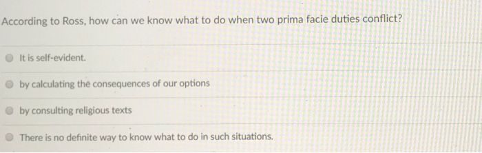 Solved According to Ross, how can we know what to do when | Chegg.com