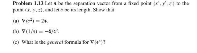 Solved Problem 1.13 Let be the separation vector from a | Chegg.com