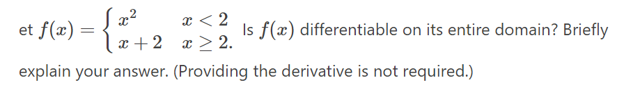 Solved et f(x)={x2x+2x