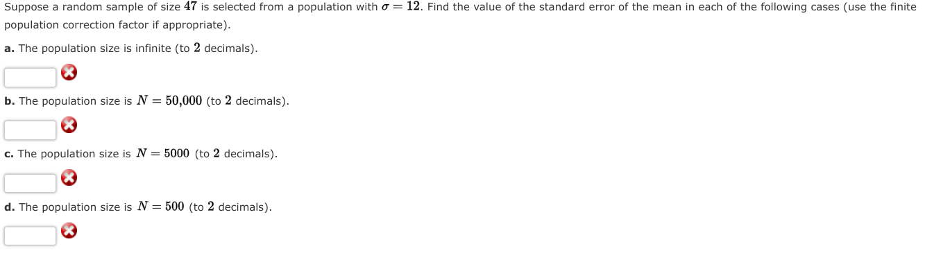 Solved Suppose a random sample of size 47 is selected from a | Chegg.com