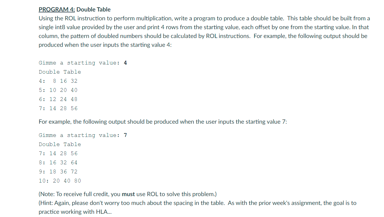 PROGRAM 3: Binary Output Write an HLA Assembly | Chegg.com