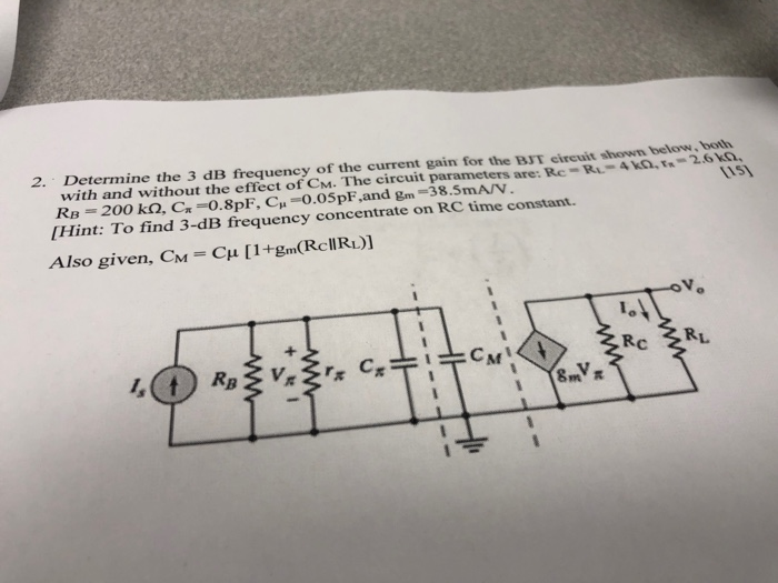 Solved 115 2. Determine the 3 dB frequency of the current | Chegg.com