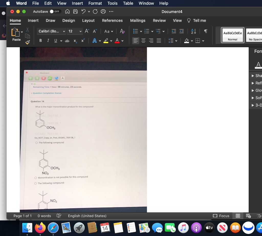 Solved Word File Edit View Insert Format Tools Table Window | Chegg.com