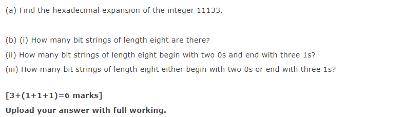 Solved (a) Find the hexadecimal expansion of the integer | Chegg.com