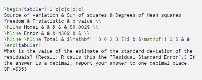 Solved \begin{tabular}{1|cc|ccc} Source of variation & Sum | Chegg.com