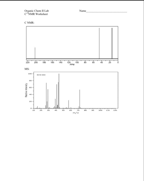 Solved Organic Chem II Lab C NMR Worksheet Name C NMR: PPM | Chegg.com