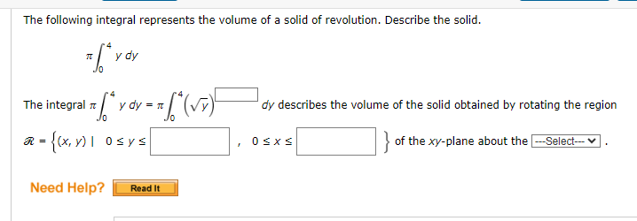 Solved The following integral represents the volume of a | Chegg.com
