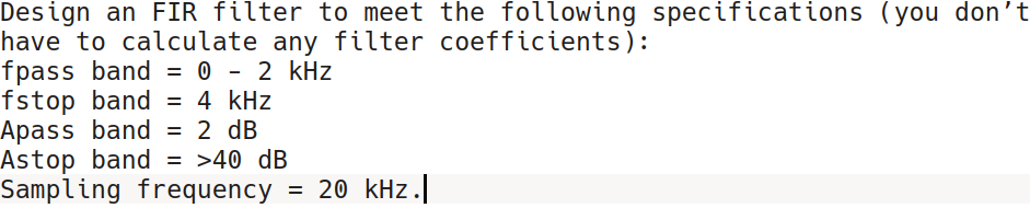 Solved Design an FIR filter to meet the following | Chegg.com