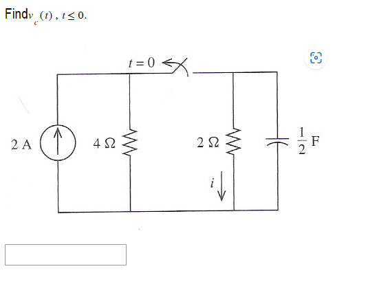 Solved Find vc(t),t≤0. | Chegg.com