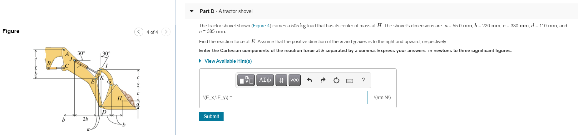 Solved Part D-A tractor shovel Figure The tractor | Chegg.com
