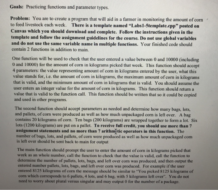 Solved Goals Practicing Functions And Parameter Types 0613