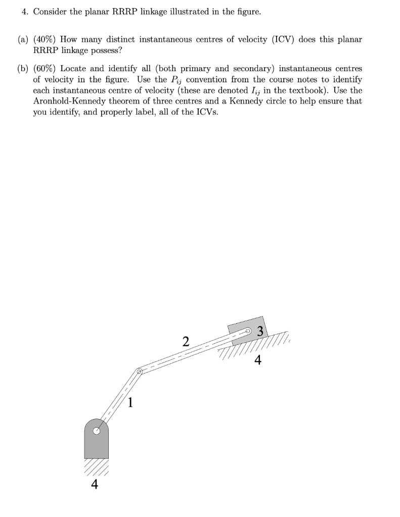 Solved 4. Consider the planar RRRP linkage illustrated in | Chegg.com