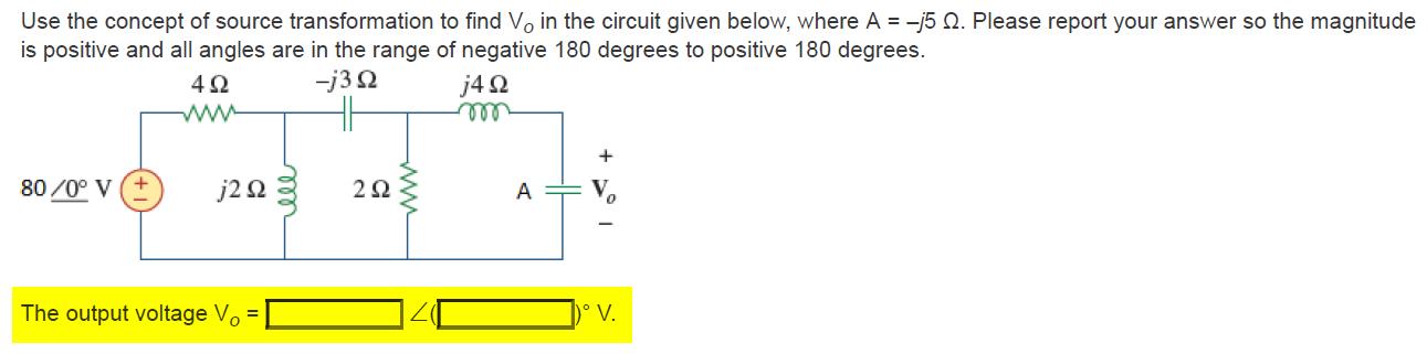 Solved Use the concept of source transformation to find Vo | Chegg.com