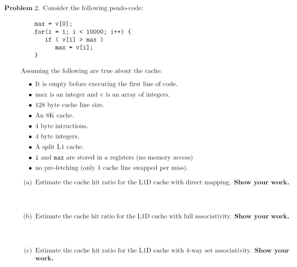 Problem 2 Consider The Following Psudo Code Max 6279