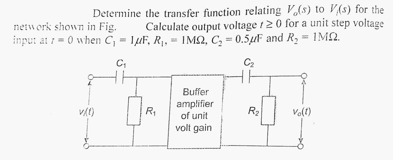 Solved a Determine the transfer function relating V.(s) to V | Chegg.com
