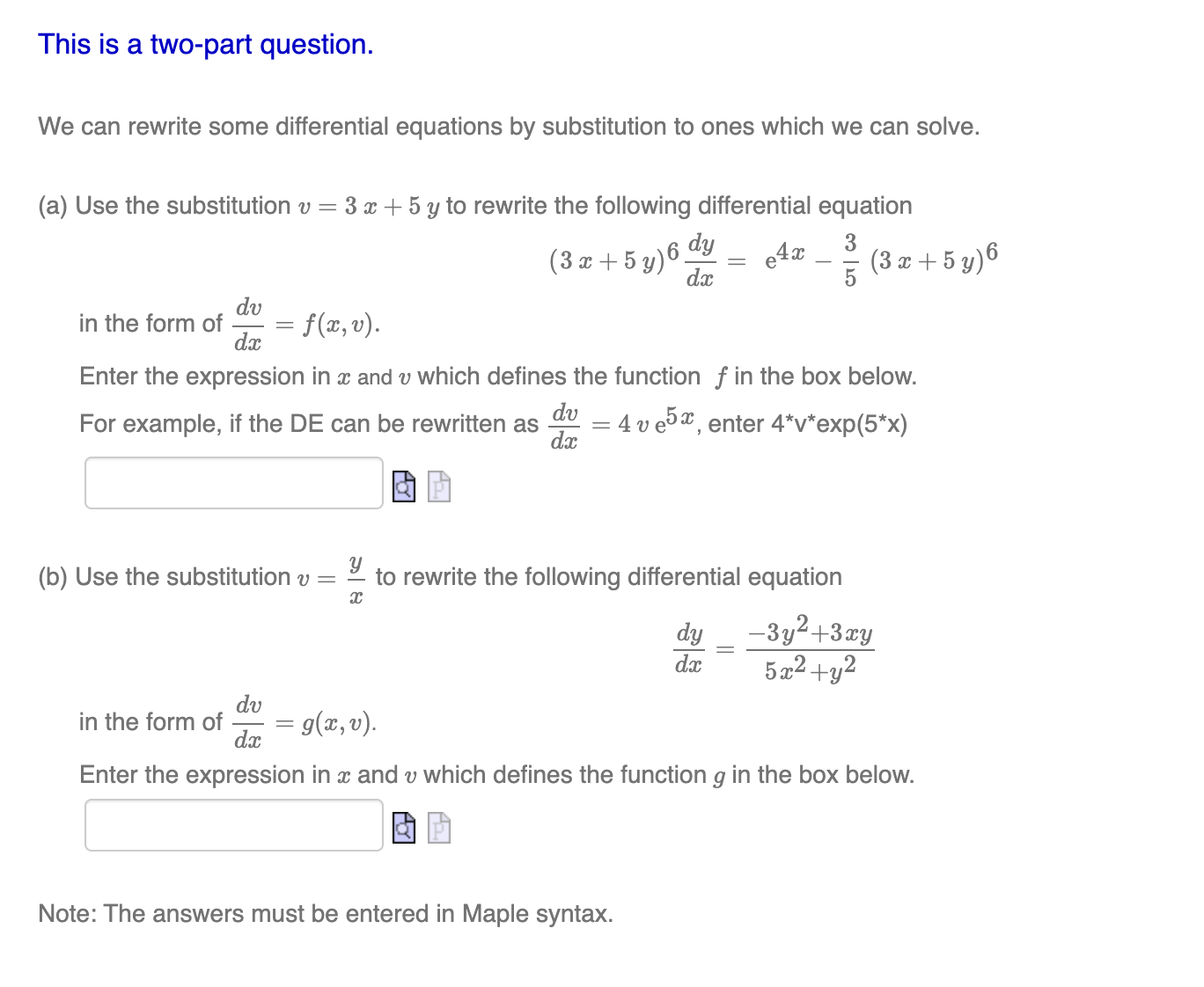Solved This is a two-part question.We can rewrite some | Chegg.com