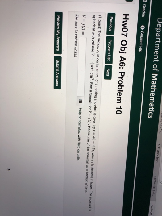 Solved tiva A6 . Co. oluti Department of Mathematics I M. | Chegg.com