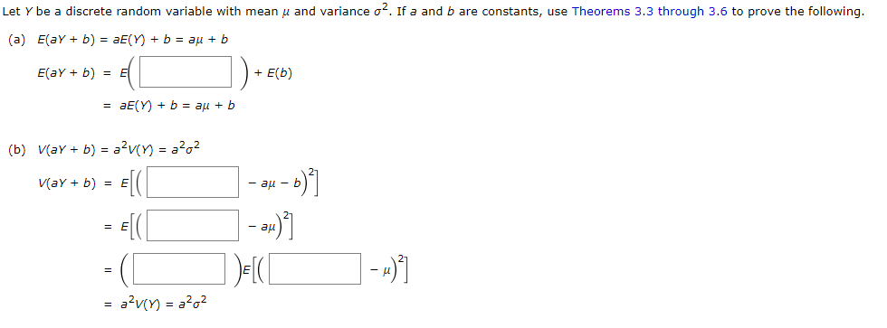 Solved Let Y be a discrete random variable with mean u and | Chegg.com
