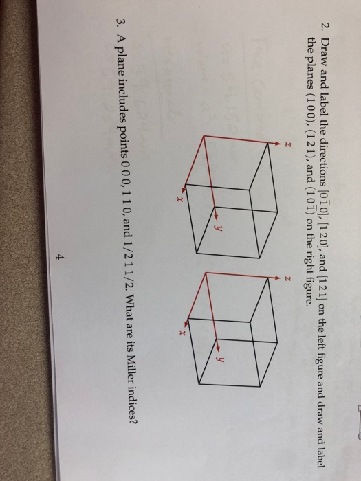 Solved 2. Draw and label the directions (01o, [120), and | Chegg.com