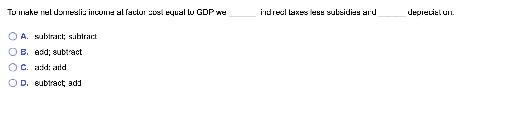 Solved To make net domestic income at factor cost equal to | Chegg.com