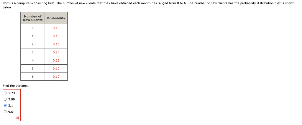 Solved Find the variance. | Chegg.com
