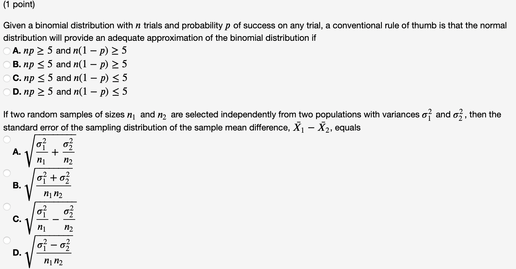 Solved Given a binomial distribution with n trials and | Chegg.com