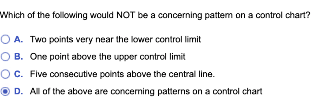 Solved Which of the following would NOT be a concerning | Chegg.com