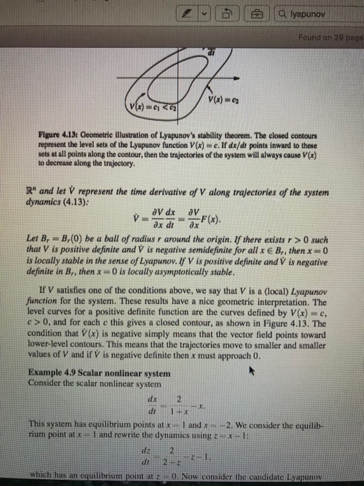 Using Lyapunov stability theorem, show that the | Chegg.com