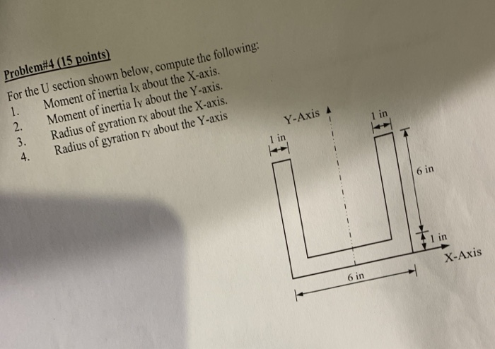Solved Problem#4(15points) For the U section shown below, | Chegg.com