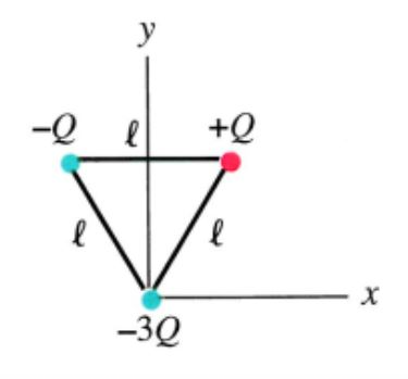 Solved The three charges are at the vertices of an | Chegg.com