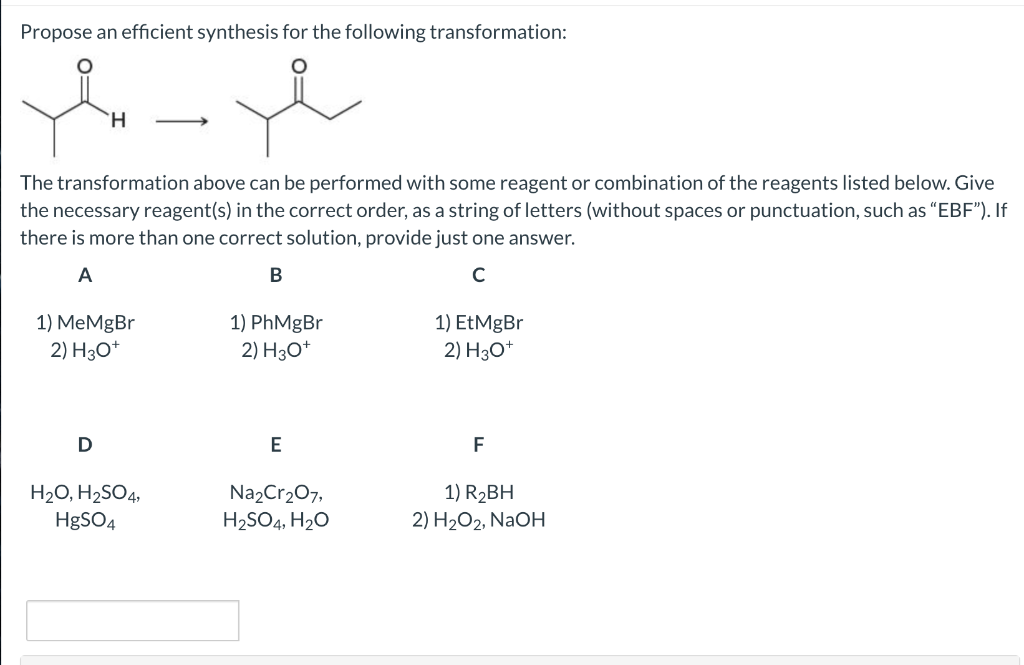 Solved Propose an efficient synthesis for the following | Chegg.com