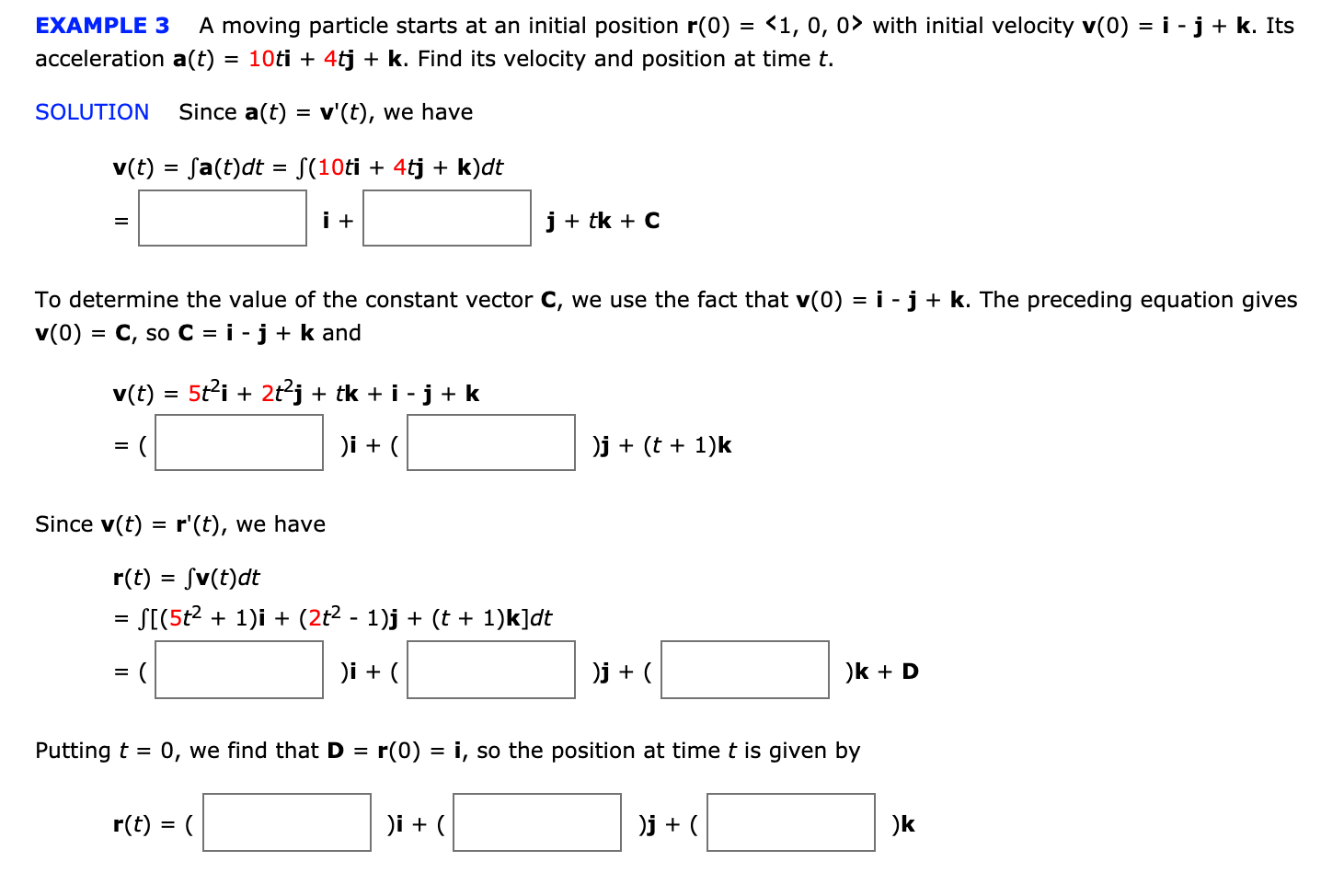 Solved EXAMPLE 3 A moving particle starts at an initial | Chegg.com