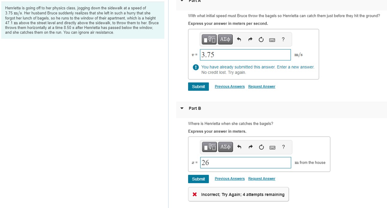 Solved Henrietta is going off to her physics class, jogging | Chegg.com