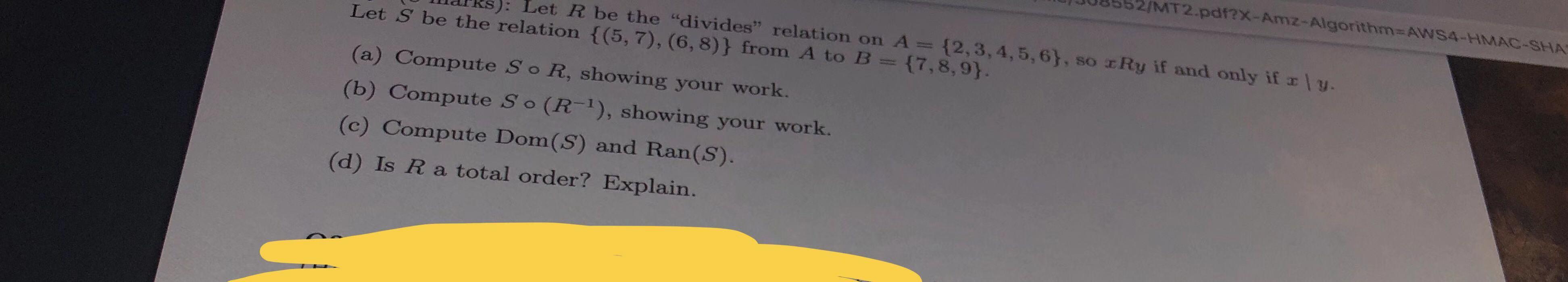 Solved 2/ MT2.pdf?X-Amz-Algorithm=AWS4-HMAC-SHA ): Let R be | Chegg.com