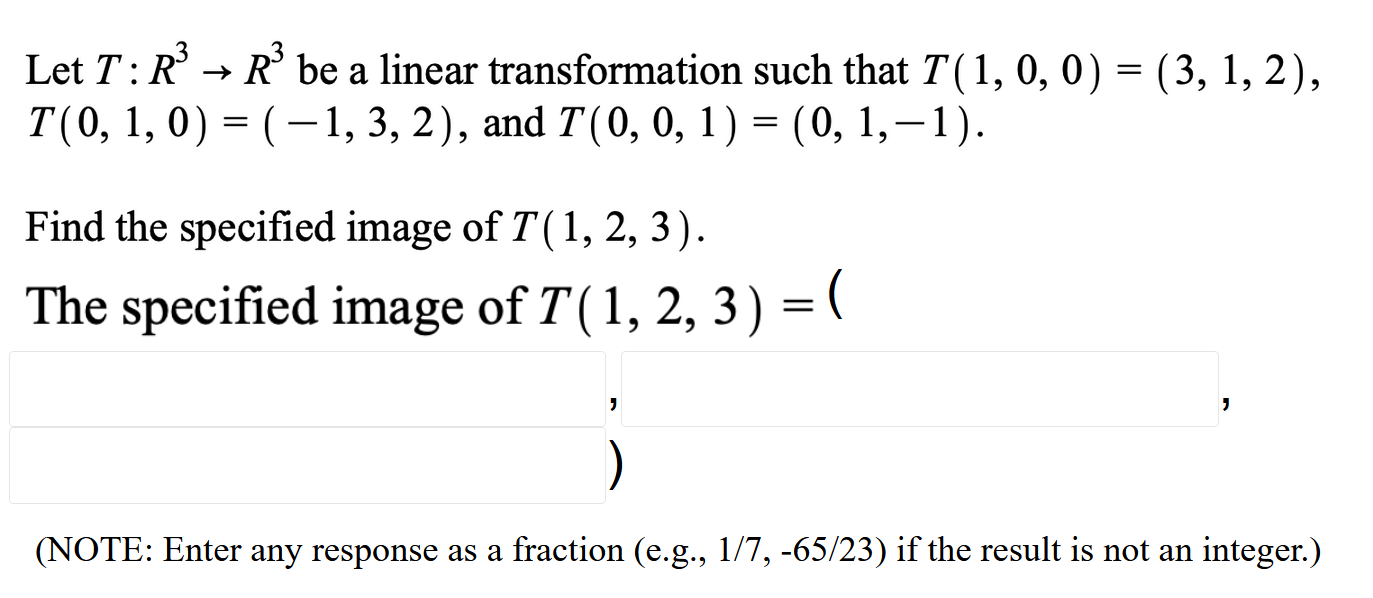 Solved Let T R3→r3 Be A Linear Transformation Such That