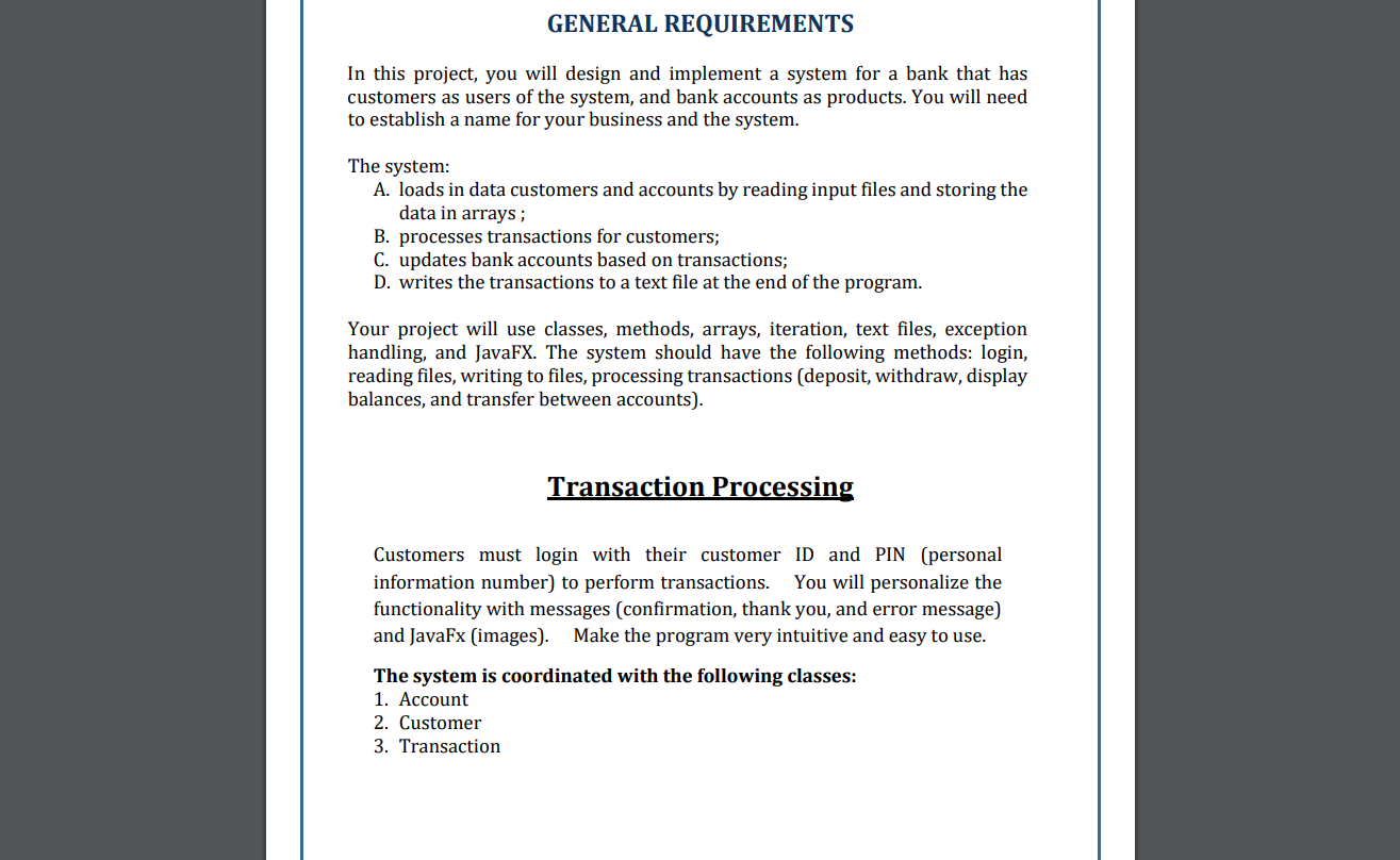 Solved GENERAL REQUIREMENTS In this project, you will design | Chegg.com