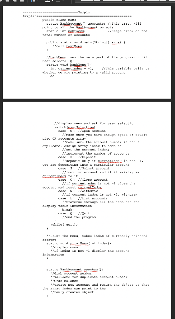 Solved Bank (Array) Write a program named Bank that | Chegg.com