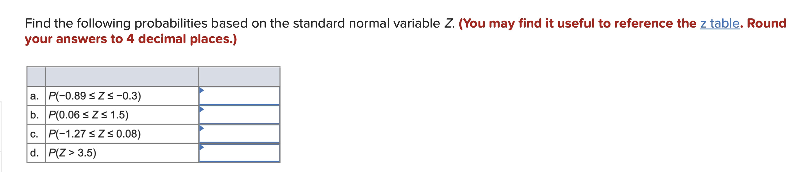Solved Find the following probabilities based on the | Chegg.com