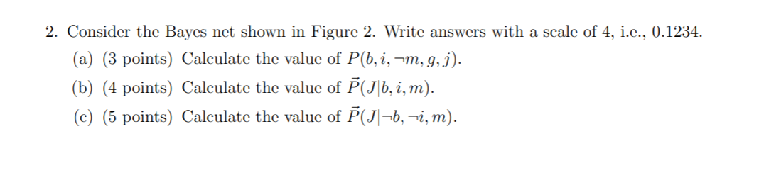 Solved 2. Consider the Bayes net shown in Figure 2. Write | Chegg.com