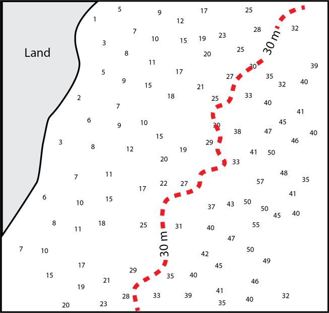 Solved Exercise Two: Drawing Isobaths on a Map Use the map | Chegg.com