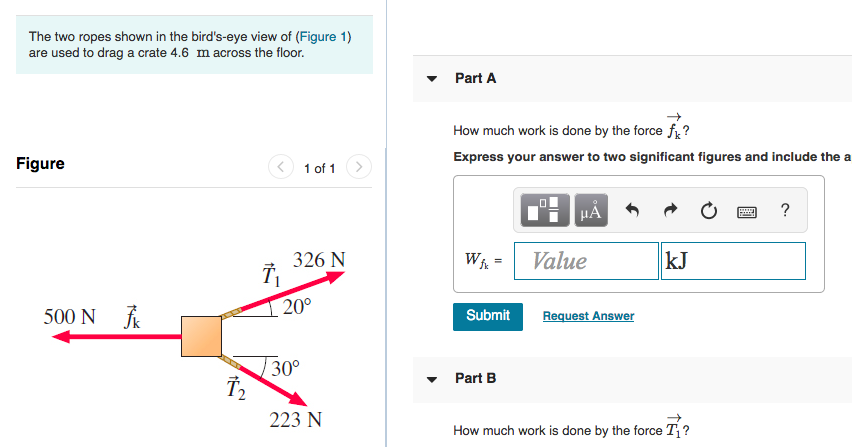 Solved The two ropes shown in the bird's-eye view of (Figure | Chegg.com
