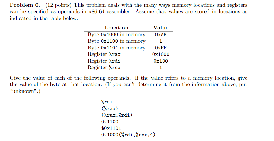 Solved Problem 0. (12 points) This problem deals with the | Chegg.com Solved Problem 0. (12 points) This problem deals with the | Chegg.com