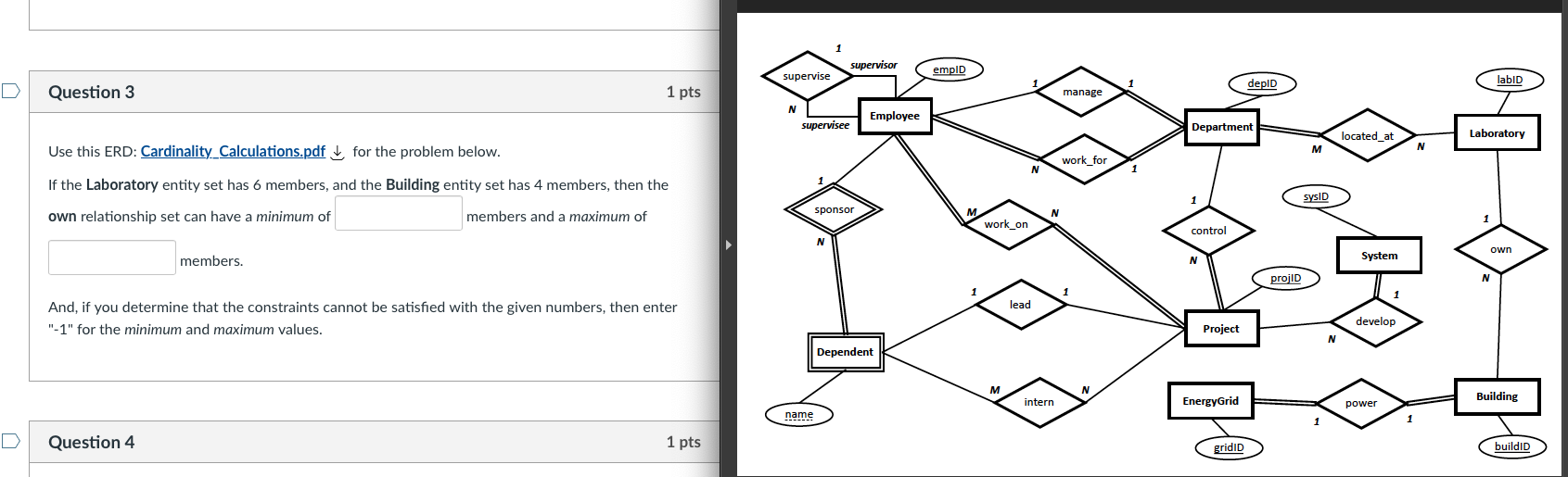 Solved Use this ERD: for the problem below. If the | Chegg.com