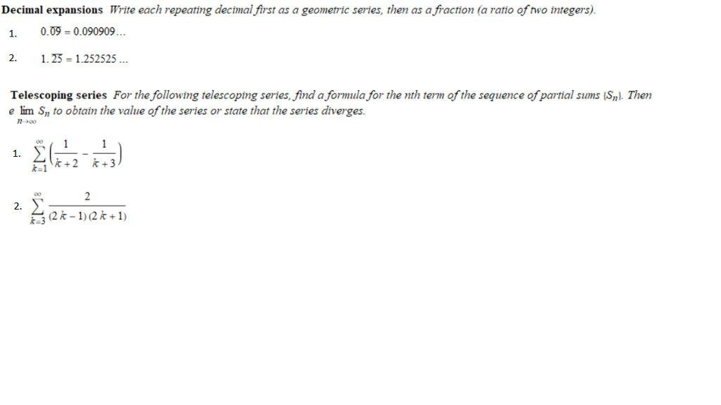 Solved Decimal expansions Write each repeating dectmal first | Chegg.com