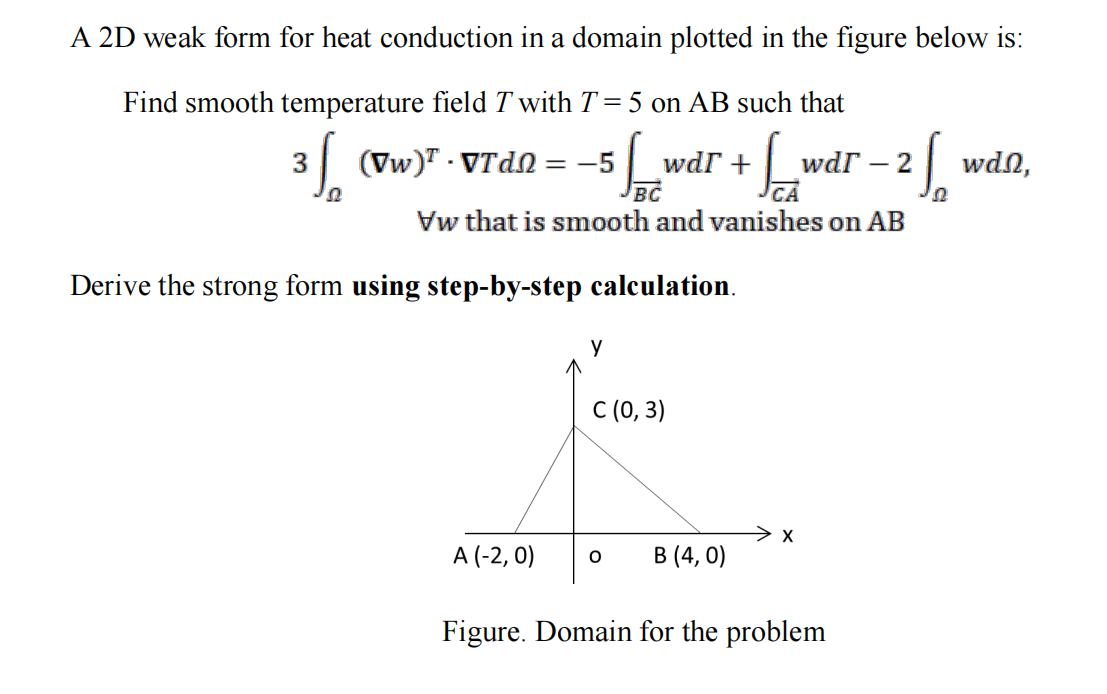 Solved A 2D weak form for heat conduction in a domain | Chegg.com
