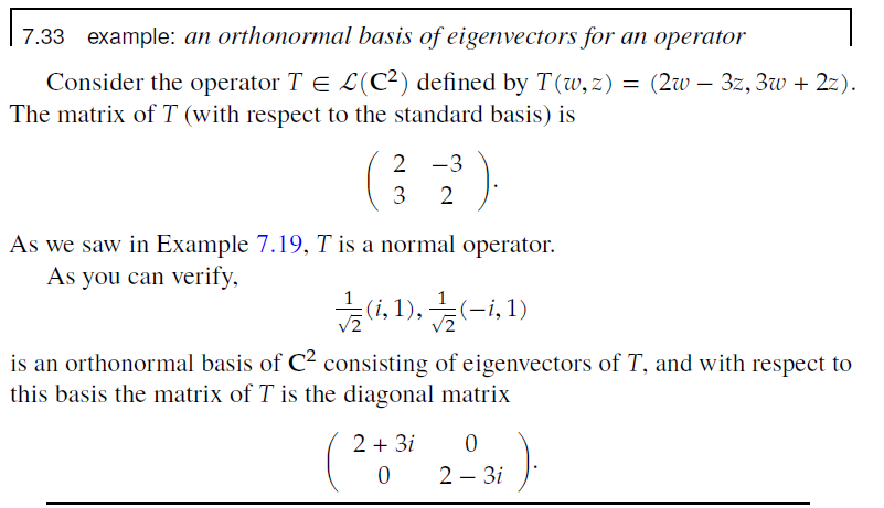 Solved 7.33 example: an orthonormal basis of eigenvectors | Chegg.com