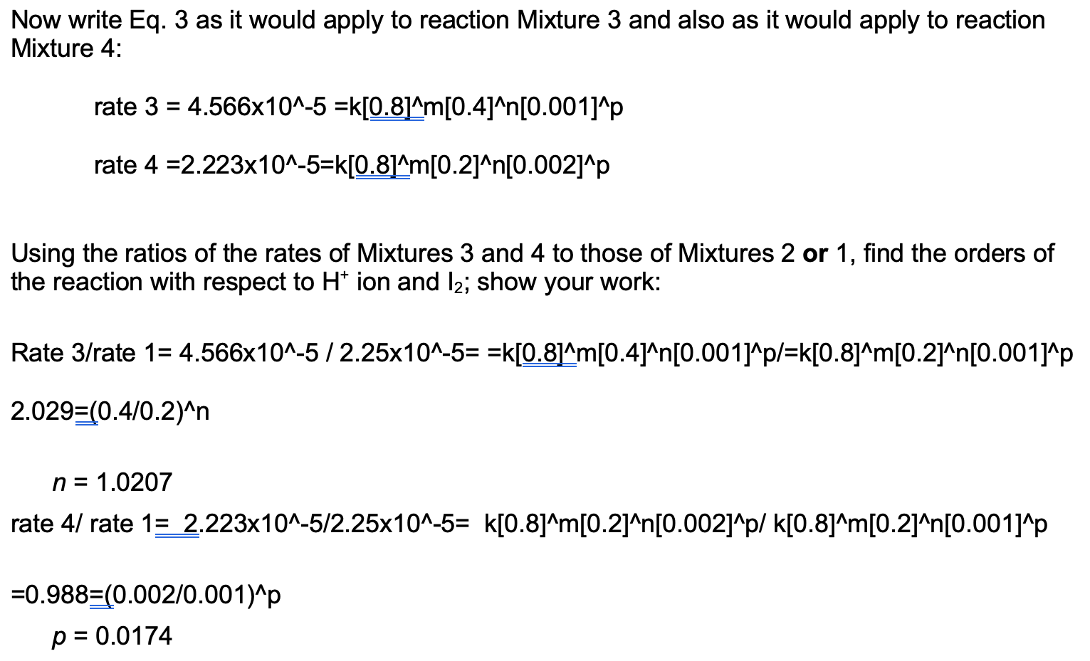 Sample Calculations (Part B). Below, show the | Chegg.com