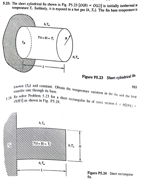 Solved 5.23. The short cylindrical fin shown in Fig. P5.23 | Chegg.com